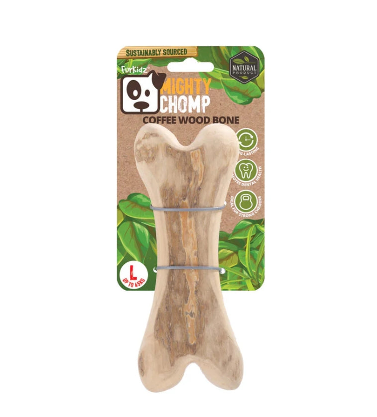 Furkidz Mighty Chomp Coffee Wood Bone — Macarthur Pets